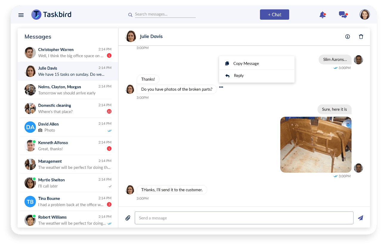 In-App Chat Software: Improve Response Times - Taskbird